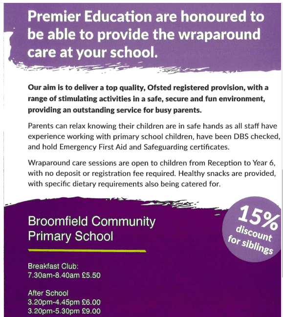 Wrap Around Care - Broomfield Primary School